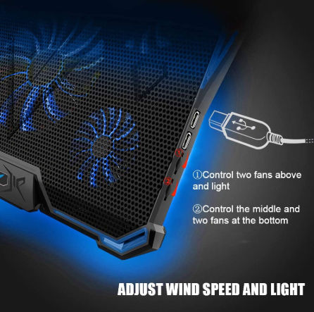 Laptop Cooler, Ultra Slim 12''-17'' inch Laptop Cooling Pad with 5 ...