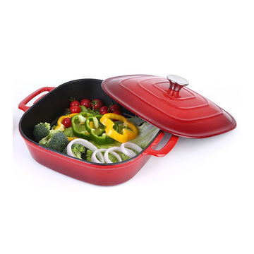 China 5QT Square Cast Iron enamel Stew Pot on Global Sources,pan,cast ...