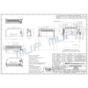 China UFS card connector H 1.55mm normally open card Connector TF card ...