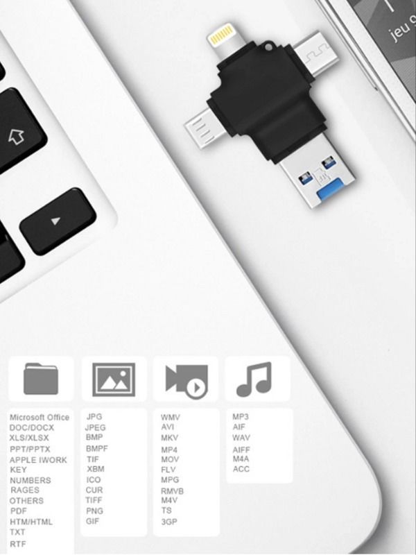 China Mobile Phone 4 in 1 Type-C/Lightning/Micro USD/USD 2.0 Memory ...