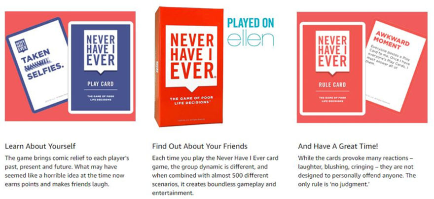 China Never Have I Ever Party Card Game Classic Edition Ages 17 and ...