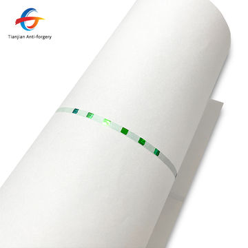 China Cotton and linen Security special paper with green blue window ...