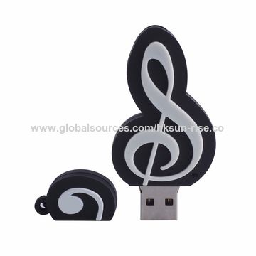 China PVC music note USB flash drive, 8GB 16GB 32GB 64GB with ...