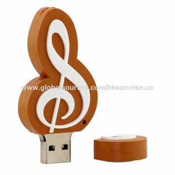 China PVC music note USB flash drive, 8GB 16GB 32GB 64GB with ...