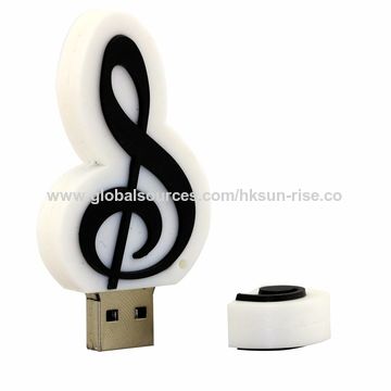 China PVC music note USB flash drive, 8GB 16GB 32GB 64GB with ...