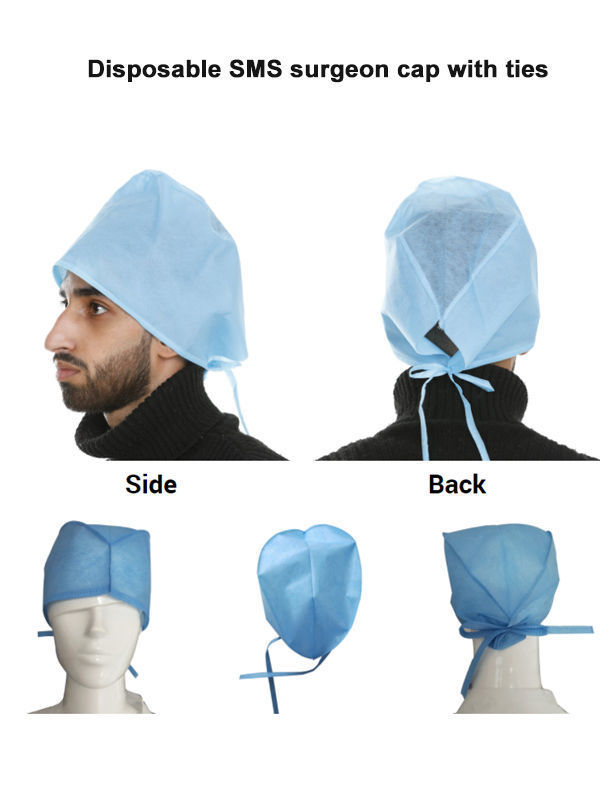 China Disposable SMS surgeon cap Operation Room Surgeon Hat Tie On ...