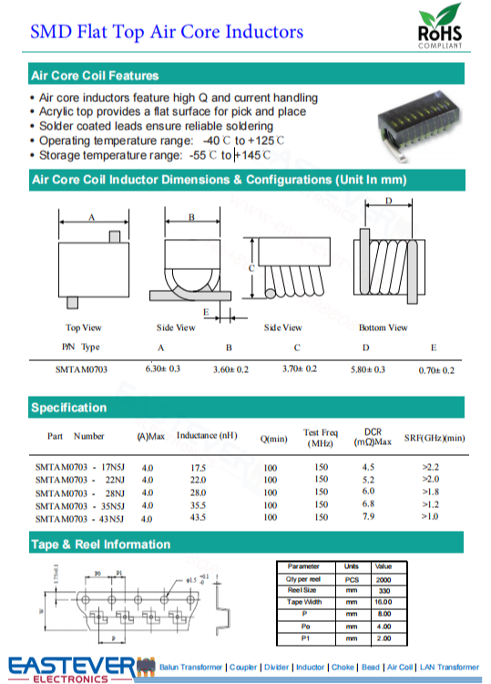 China SMD Flat Top Air Core Inductors on Global Sources,air coils,balun ...