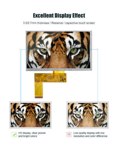 China Kingtech 7inch 40pin high brightness 500/1000nits 800x480 touch ...