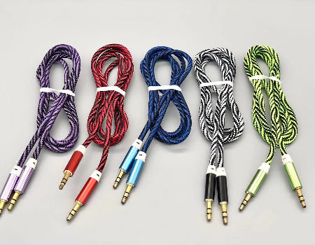 China Audio Data Cable Premium Nylon Male To Male Auxiliary Aux Cable ...