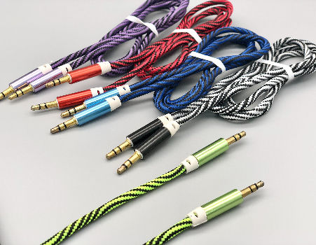 China Audio Data Cable Premium Nylon Male To Male Auxiliary Aux Cable ...