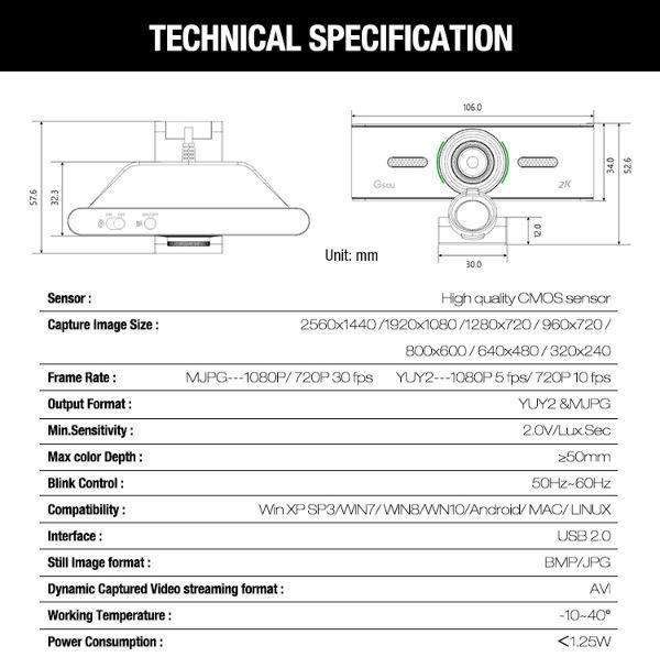 China Gsou K2 Webcam 2K 1080P 60fps Resolution Popular design on Global ...