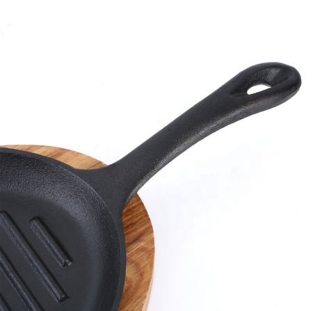 Sizzling plate Cast iron pan Pre-seasoned steak pan, Cast Iron Nonstick ...