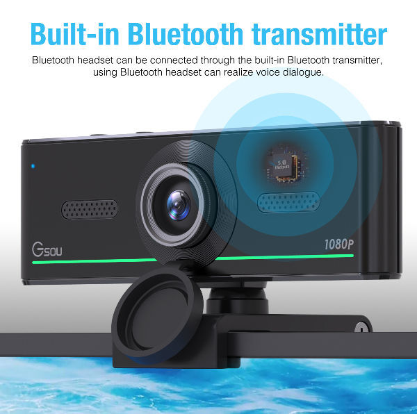 Gsou W20 Privacy Protection CMOS PC Cameras, FHD1080P Webcam, Bluetooth ...