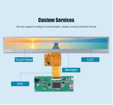 China Kingtech 10.4 inch high brightness bar type 1024x100 ips touch screen lcd display on ...