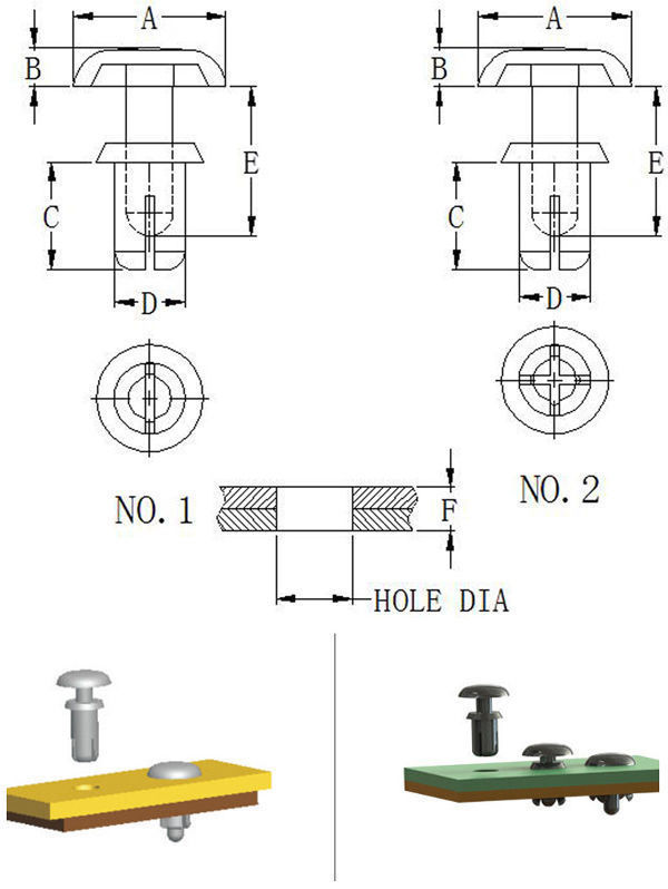 China Plastic Rivet Automobile fasteners manufacturer custom Rivet on ...