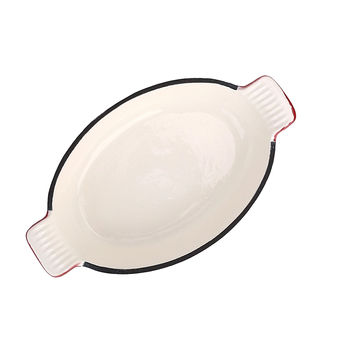 China Custom enamel cast iron fish shaped pan baking pan on Global ...