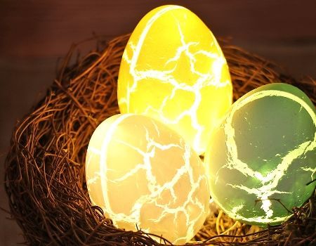 Creative Easter Lamp Decor LED Light With Egg Hand Rattan Woven Grass ...