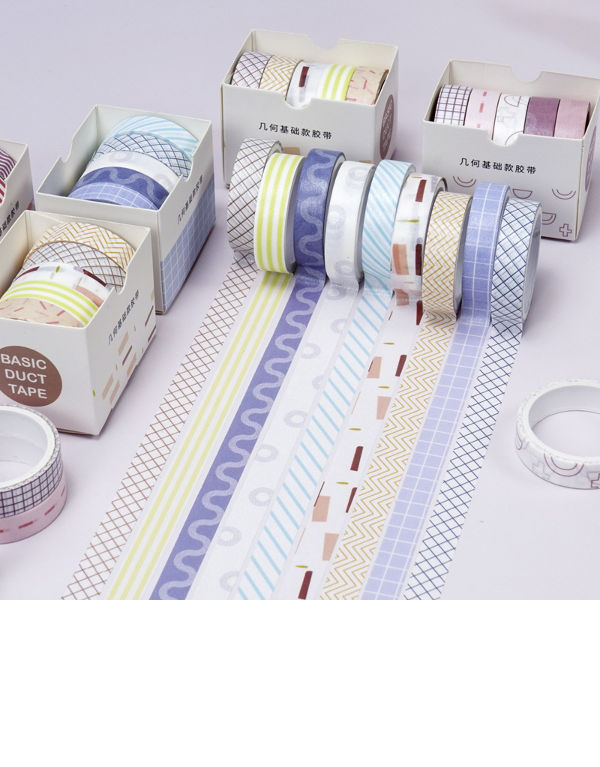 Minimalist Style Geometric Lattice Masking Tape set Paper Stickers ...