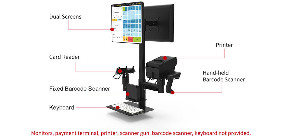 China Dual screen stand multipurpose countertop monitor stand pos ...