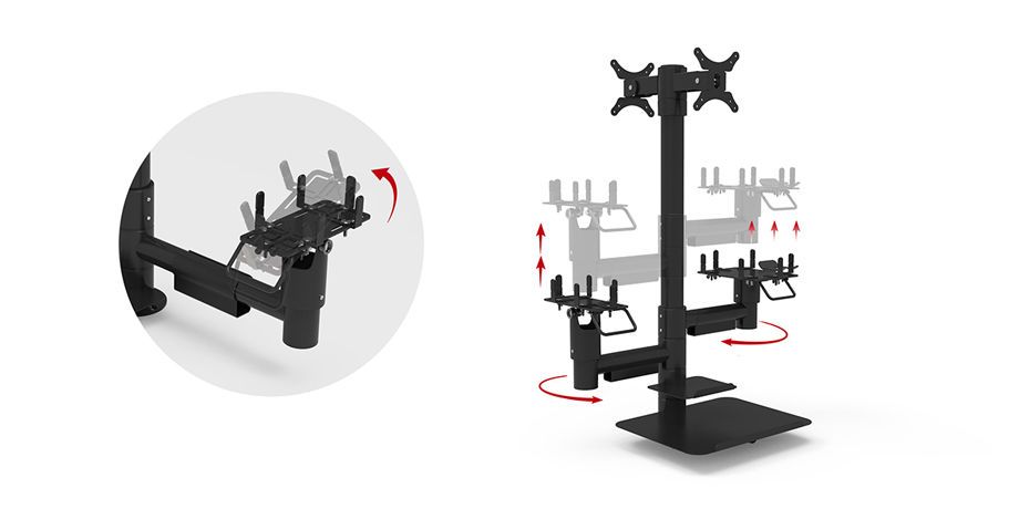 China Dual screen stand multipurpose countertop monitor stand pos ...