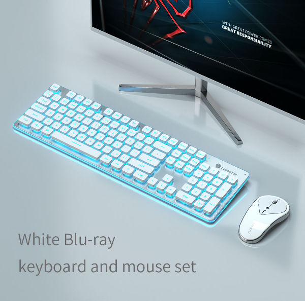 China Shenzhen Oem PC White Light Metal Board Keyboard And Mouse ...