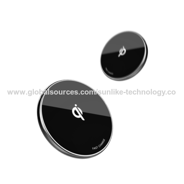 China Aluminum shell & glass surface wireless charging pad, Max.15W on ...