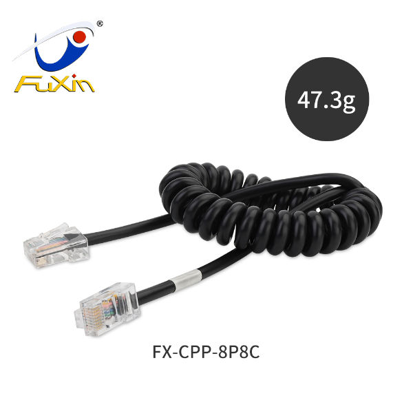China Handphones Coil Cord with 8P8C Plug, Gold Plate and 2m Cable ...
