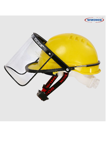 India Windsor Safety Helmet (Ratchet) With Spring Face Shield ...
