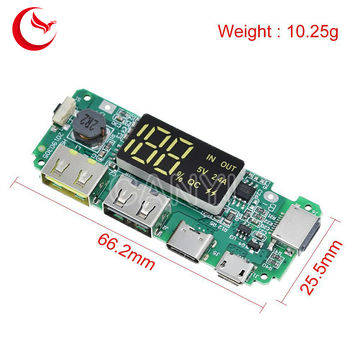 China LED Dual USB 5V 2.4A Micro/Type-C USB Mobile Power Bank 18650 ...