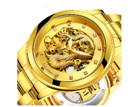 China OEM Hot Sell Gold Automatic Watch Waterprrof Steel Men on Global ...