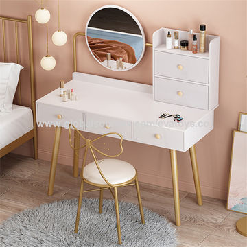 China Luxury girls white led wooden dressing table with lights W08H156 ...