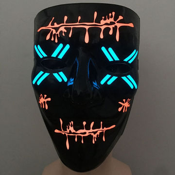 China Halloween Neon LED Mask Party Costume Purge Mask Scary Horror ...