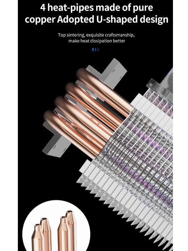 China Four Heat Pipe OEM CPU Cooling Copper Heatsinks Compatible Inter ...