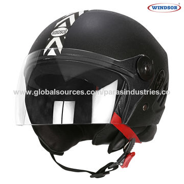India Windsor Lovely Open Face Wrinkle Helmet With Clear Visor ...