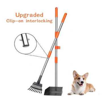 China Dog poop tray and rake set pet waste removal scoop with long ...