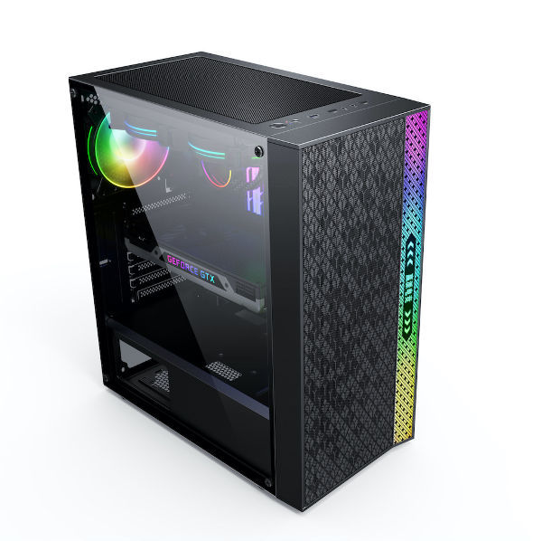 China AOJIE 2056 pc cabinet model front with Mesh and ARGB strip ...