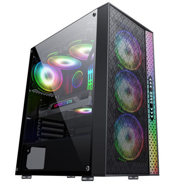 China AOJIE 2056 pc cabinet model front with Mesh and ARGB strip ...