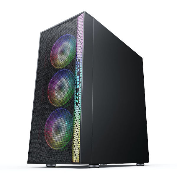 China AOJIE 2056 pc cabinet model front with Mesh and ARGB strip ...