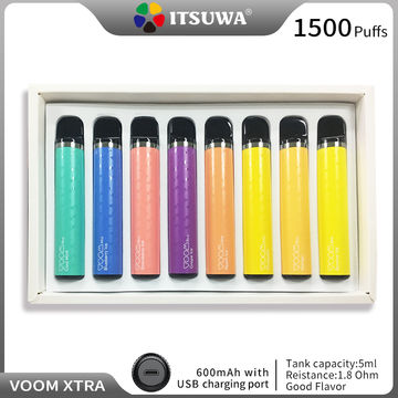 China New Voom 1500 puff with or without USB charger with Tube Box on ...