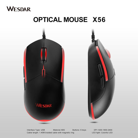China Wesdar OEM Optical Mouse 6 Buttons Official Mice 2400DPI wired ...