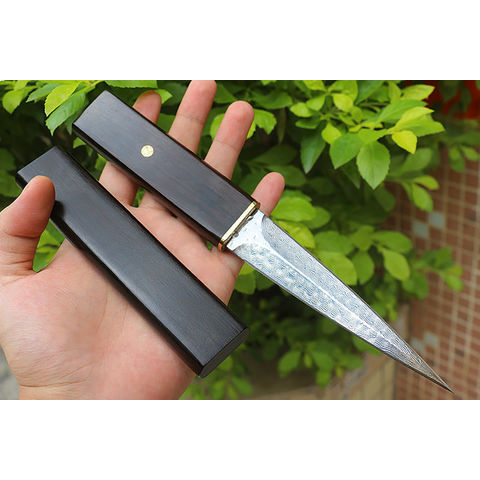 China All steel + fine inlaid natural precious ebony wood Hand Knife on ...