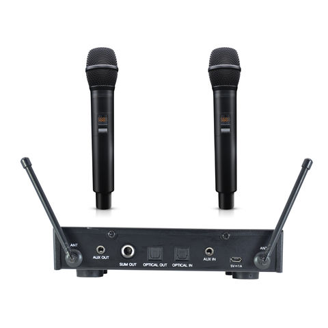 China Optical coaxial audio mixer with wireless double channel karaoke ...