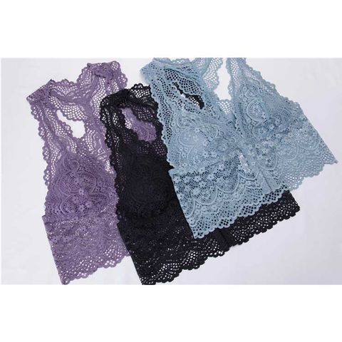 China Sexy ladies long line lace bra, breathable comfortable hollow out ...