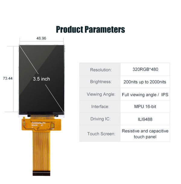 China Kingtech 3.5 inch display scree free viewing angle 320x480 ips lcd touch panel lcd display ...