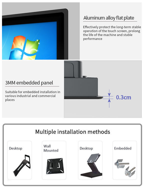 China Aluminum alloy casing 15inch embedded lcd touch screen computer ...