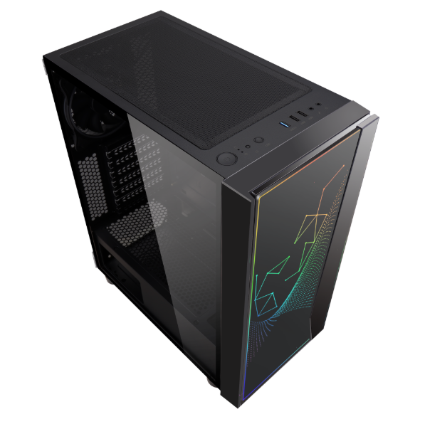 China AOJIE 3402 model with ARGB Strip standard ATX gaming computer ...