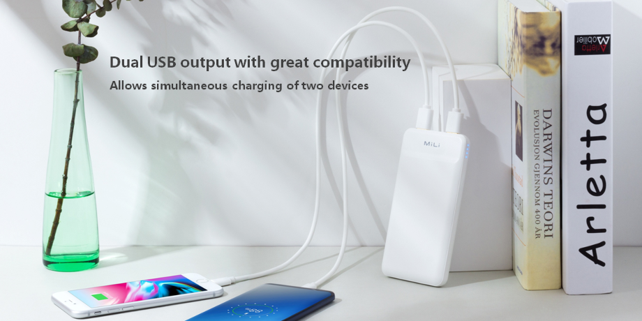 MiLi Large-Capacity 10000mAh Fast Charging Compact Power Bank LED ...