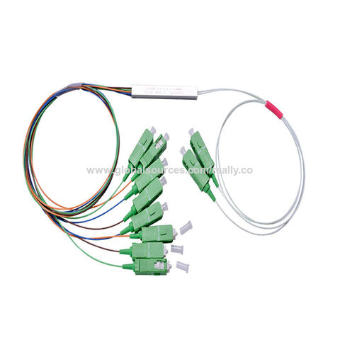 China FTTH 2x16 PLC Splitter/ Mini Steel Tube 1M G657A1 fiber 0.9mm on ...