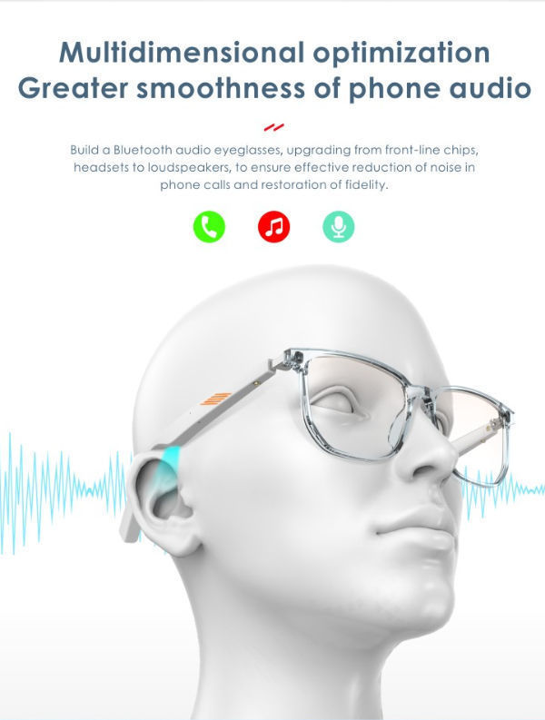 China Smart Music Glasses Stereo Magnetic Charging Bluetooth 5.0 ...