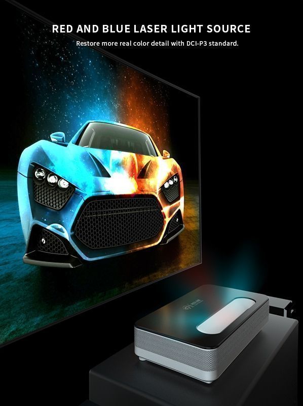 China Home laser projector red and blue dual color laser 4k resolution ...
